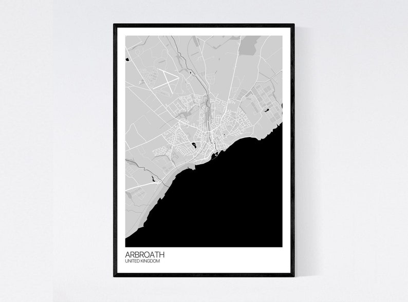 Arbroath Scotland City Map Art Print Many Styles 350gsm - Etsy UK