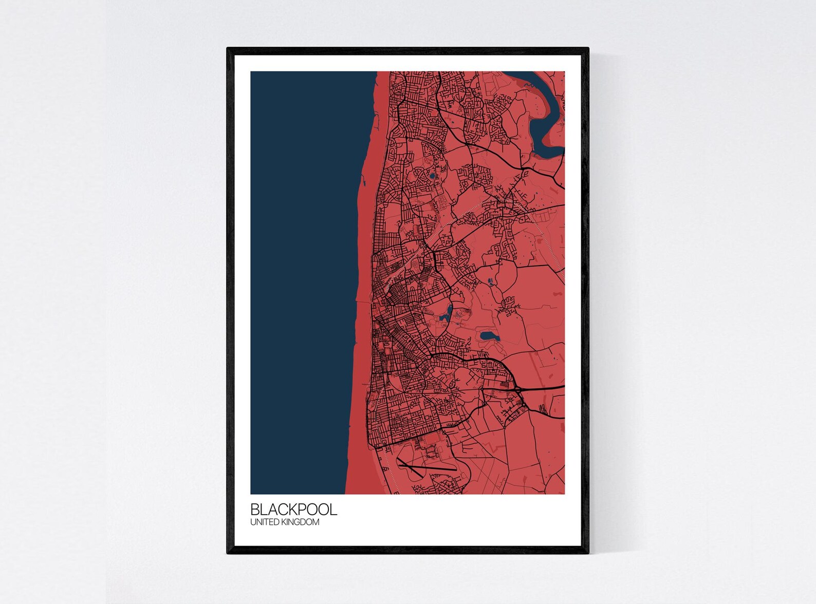 Blackpool Town Map Art Print Many Styles 350gsm Art - Etsy