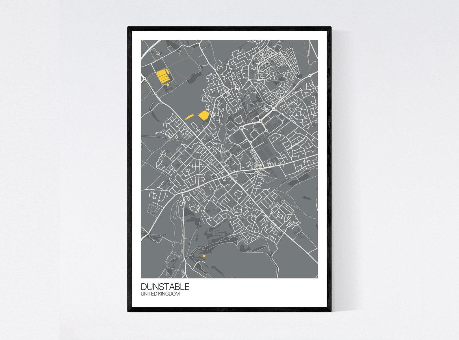 Dunstable United Kingdom Map Print Many Colours Fast | Etsy