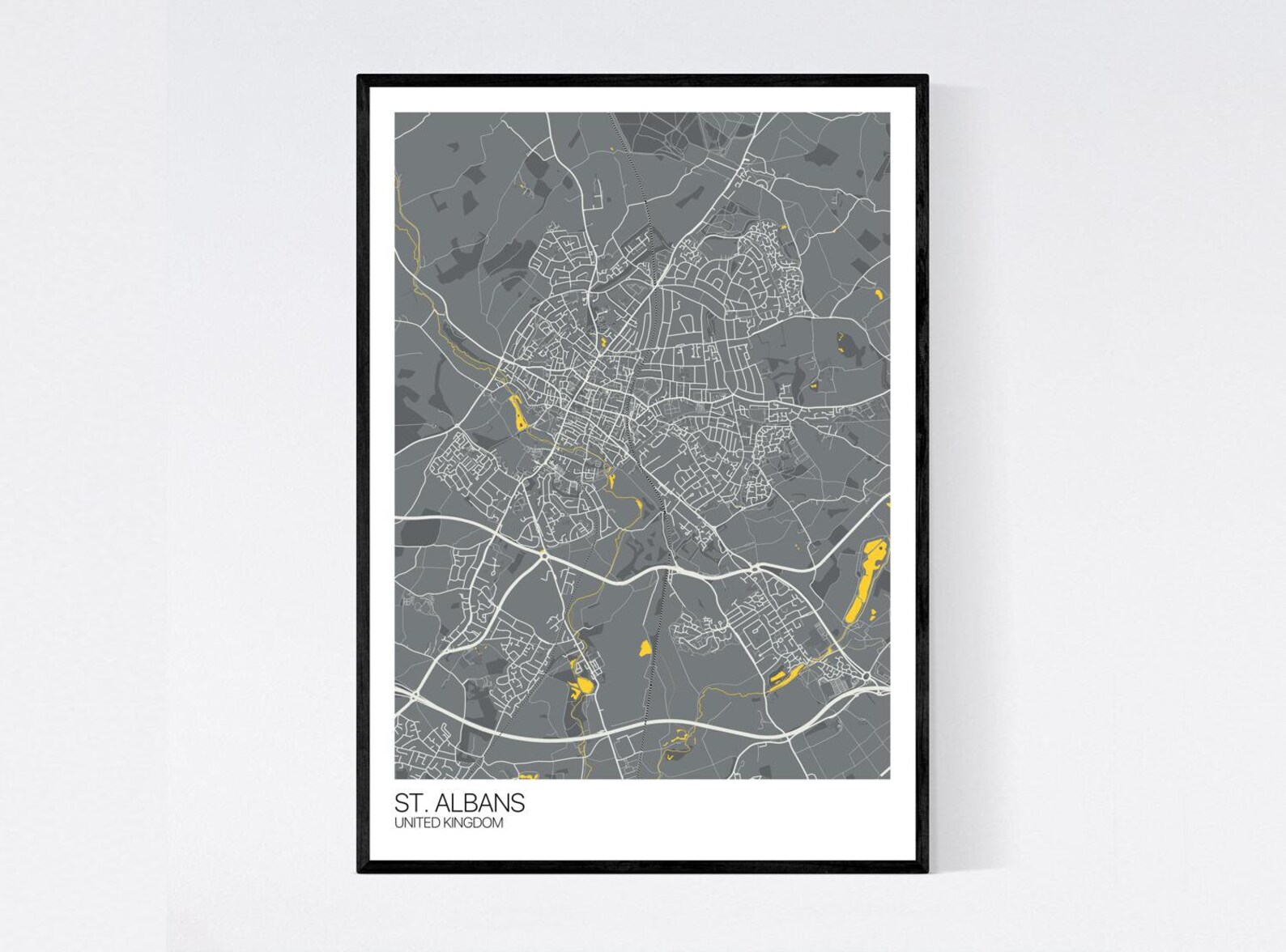 St. Albans United Kingdom City Map Art Print Many Colours - Etsy UK