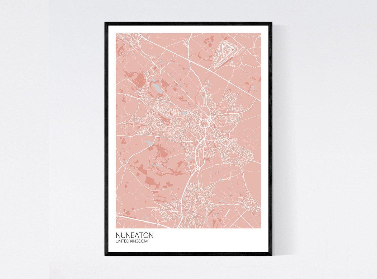 Nuneaton United Kingdom City Map Art Print Many Colours | Etsy