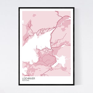 Lochinver, Scotland Map Art Print Many Colours 350gsm Art Quality Paper ...