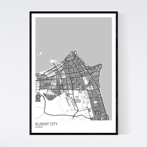 Kuwait City, Kuwait Map Art Print Many Styles Art Quality Paper Fast ...