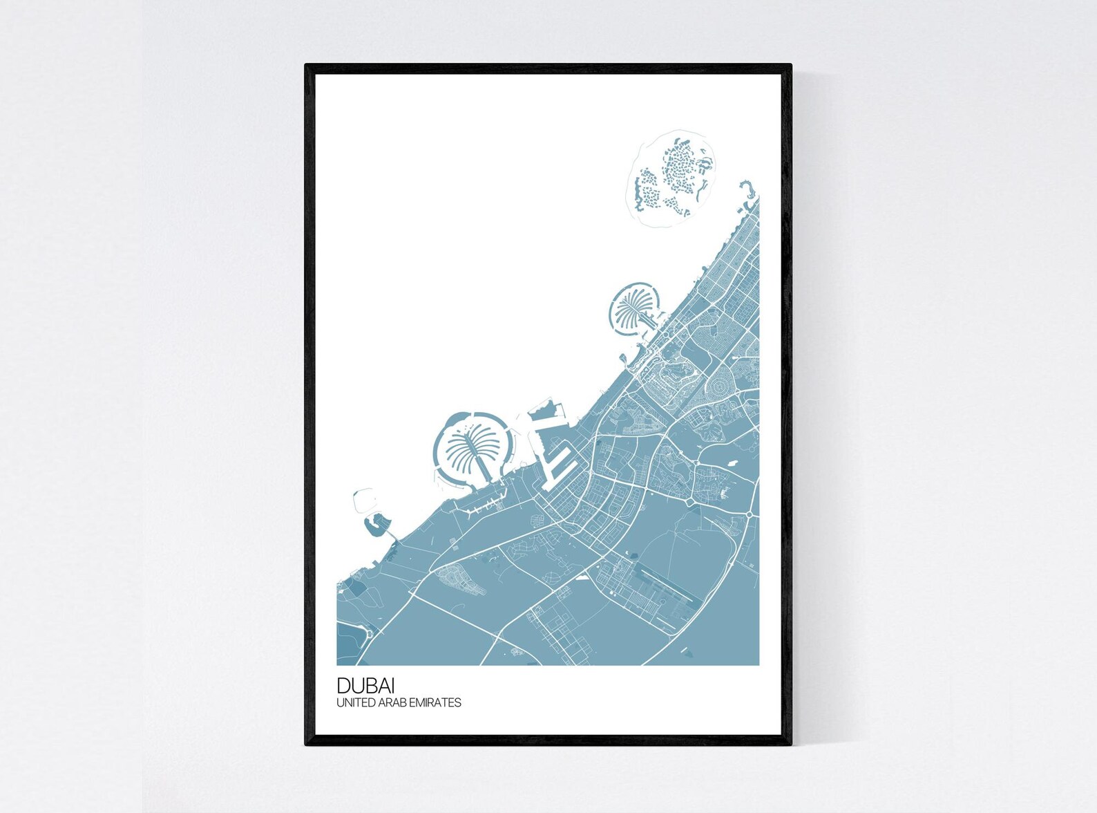 Dubai UAE City Map Art Print Many Styles Art Quality | Etsy UK