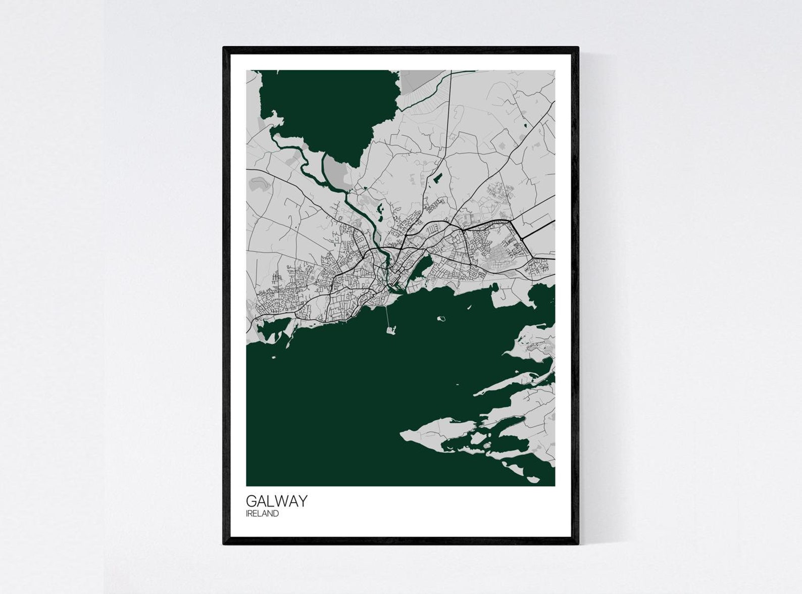 Galway City Map Art Print Many Styles 350gsm Art Quality | Etsy