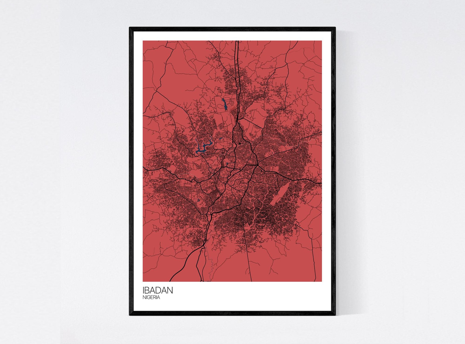 Ibadan Nigeria Map Art Print Many Styles Art Quality - Etsy UK