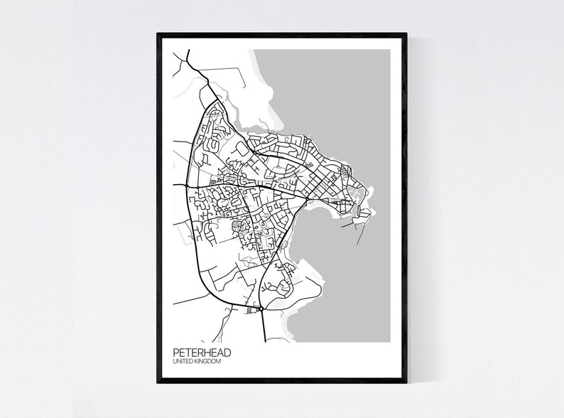 Peterhead Scotland City Map Art Print Many Styles 350gsm - Etsy