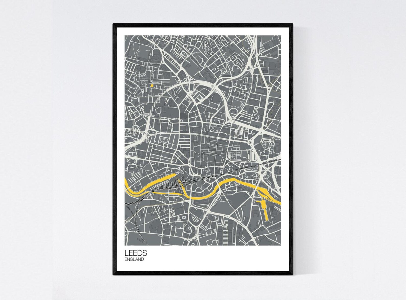 Leeds City Centre Map Art Print Many Colours 350gsm Art - Etsy UK