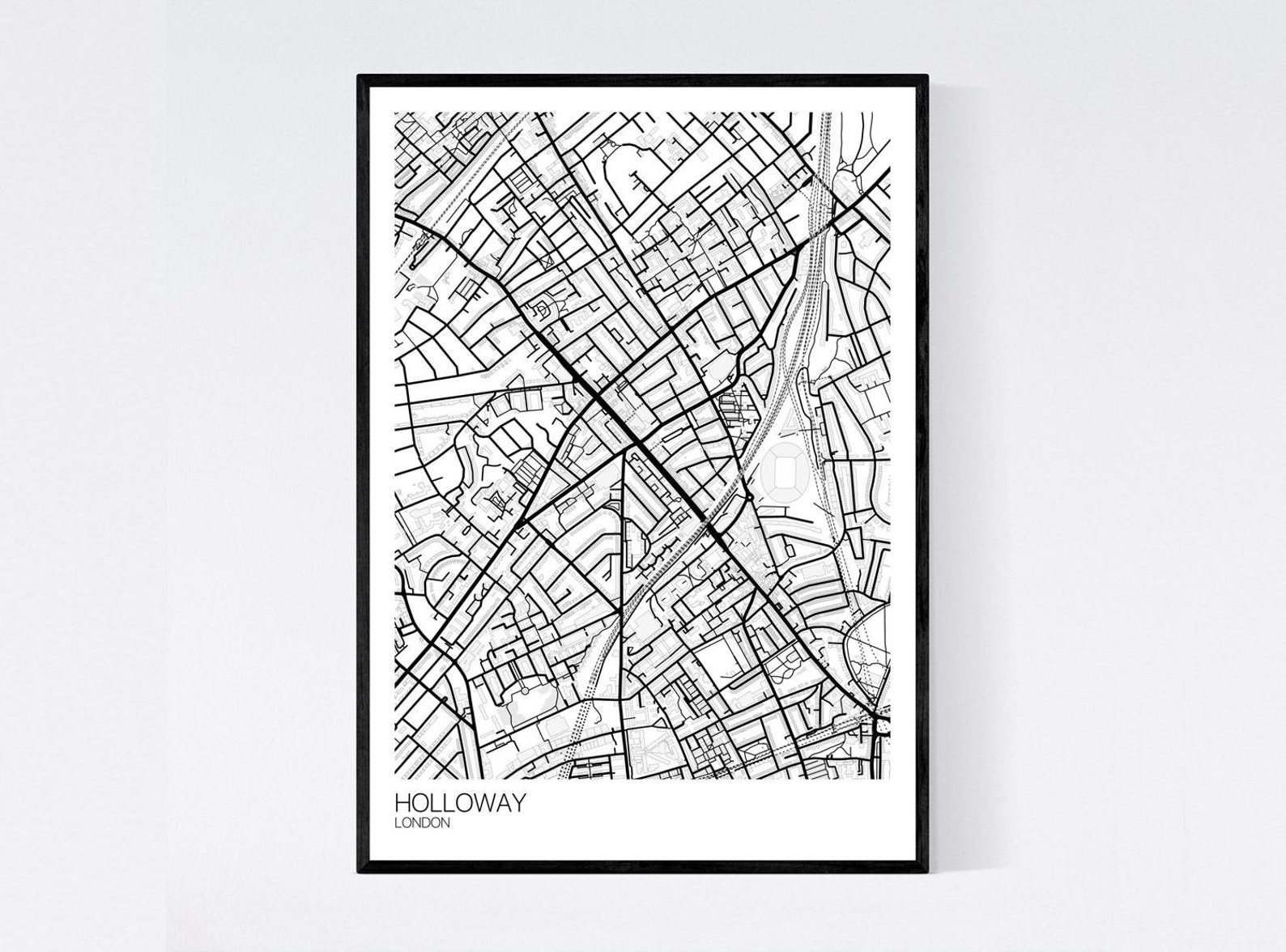 Holloway London Map Art Print Many Colours 350gsm Art - Etsy