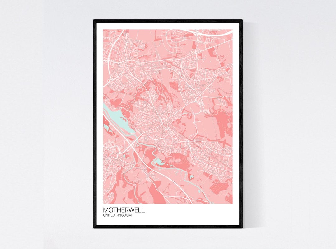 Motherwell, Scotland City Map Art Print Many Styles 350gsm Art Quality ...
