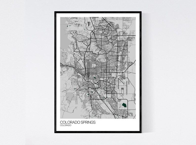 Colorado Springs Map Print Many Colours Printed on Art - Etsy