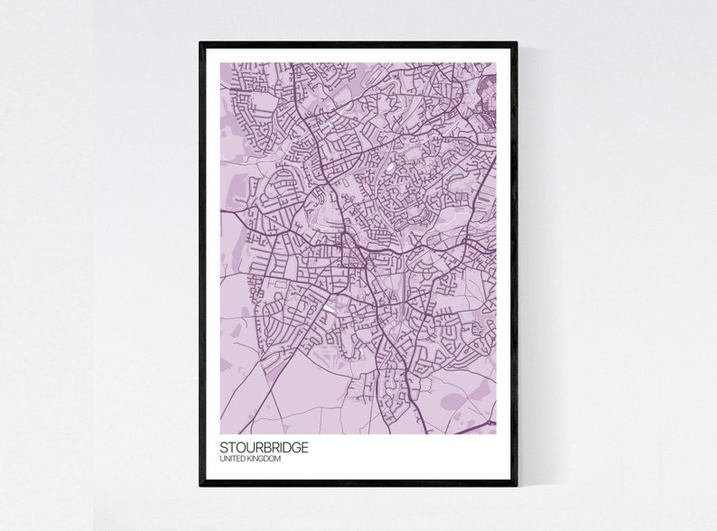 Stourbridge Map Art Print Many Styles 350gsm Art Quality | Etsy