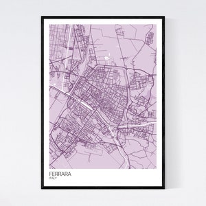 Ferrara, Italy Map Art Print Many Colours Art Quality Paper Fast ...