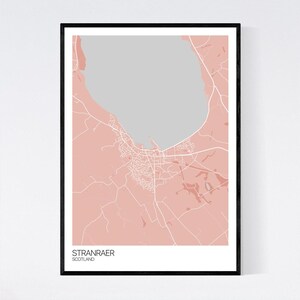 Stranraer, Scotland Map Art Print Many Styles 350gsm Art Quality Paper ...
