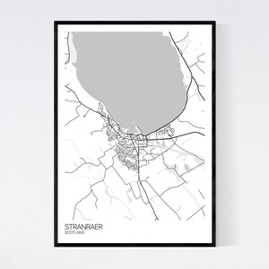 Stranraer, Scotland Map Art Print Many Styles 350gsm Art Quality Paper ...