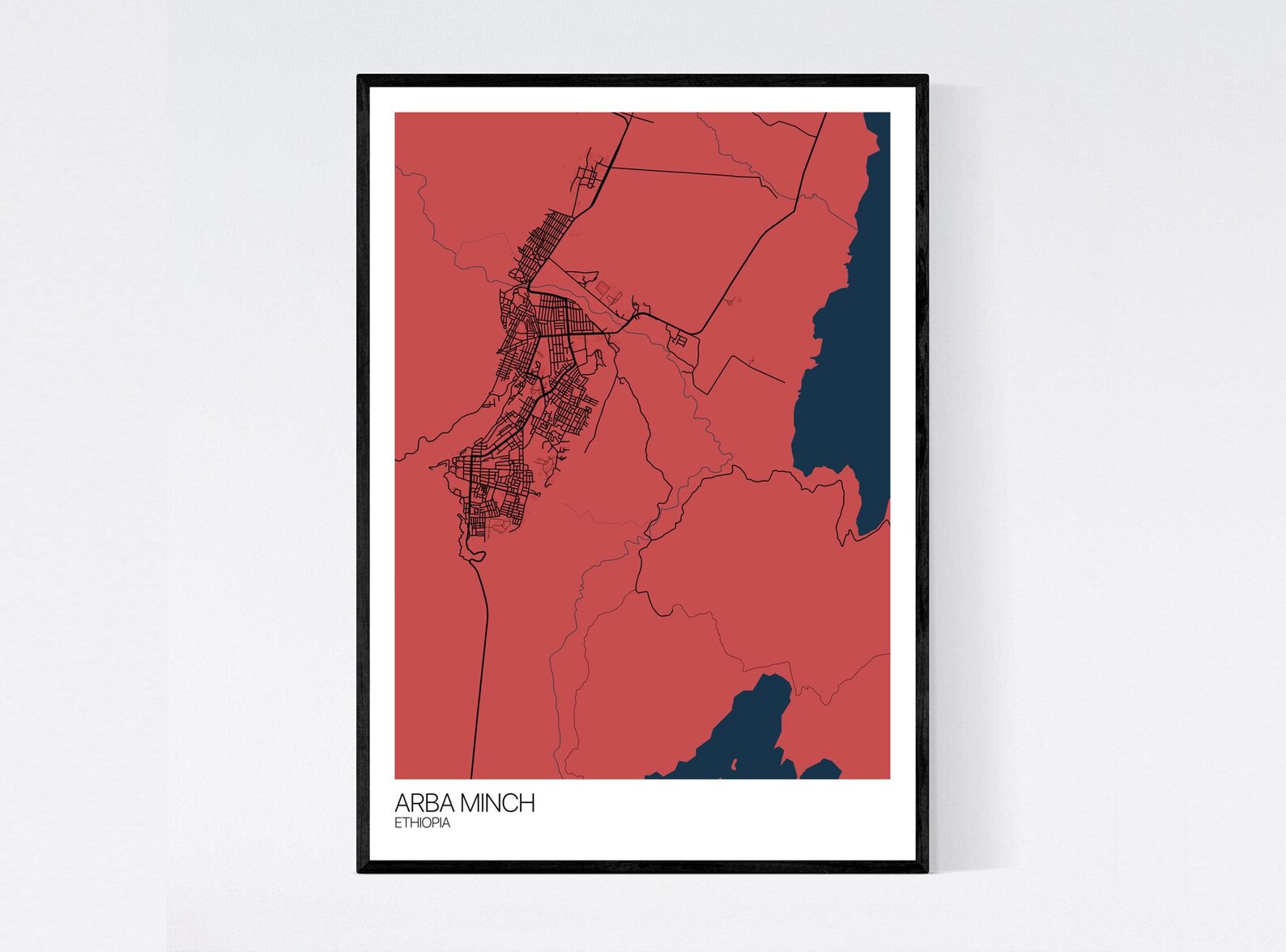 Arba Minch Ethiopia Map Art Print Many Styles Art Quality | Etsy