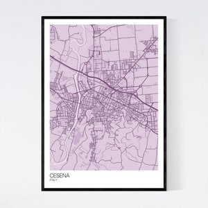 Cesena, Italy Map Art Print Many Colours Art Quality Paper Fast ...