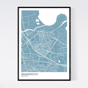 Grangemouth Scotland Map Art Print Many Styles 350gsm Art - Etsy