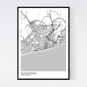 Bognor Regis, United Kingdom Map Print Many Colours Fast Delivery ...
