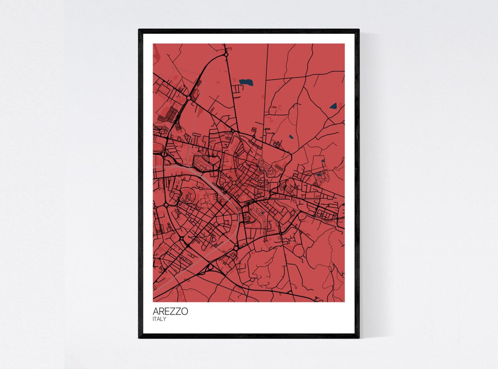 Arezzo Italy Map Art Print Many Colours Art Quality Paper | Etsy