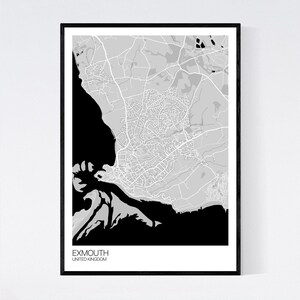 Exmouth United Kingdom Map Art Print Many Colours 350gsm - Etsy
