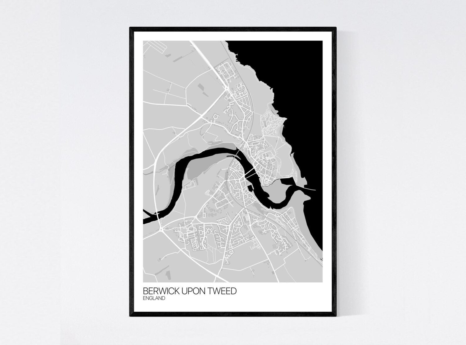 Berwick Upon Tweed England Map Art Print Many Styles | Etsy