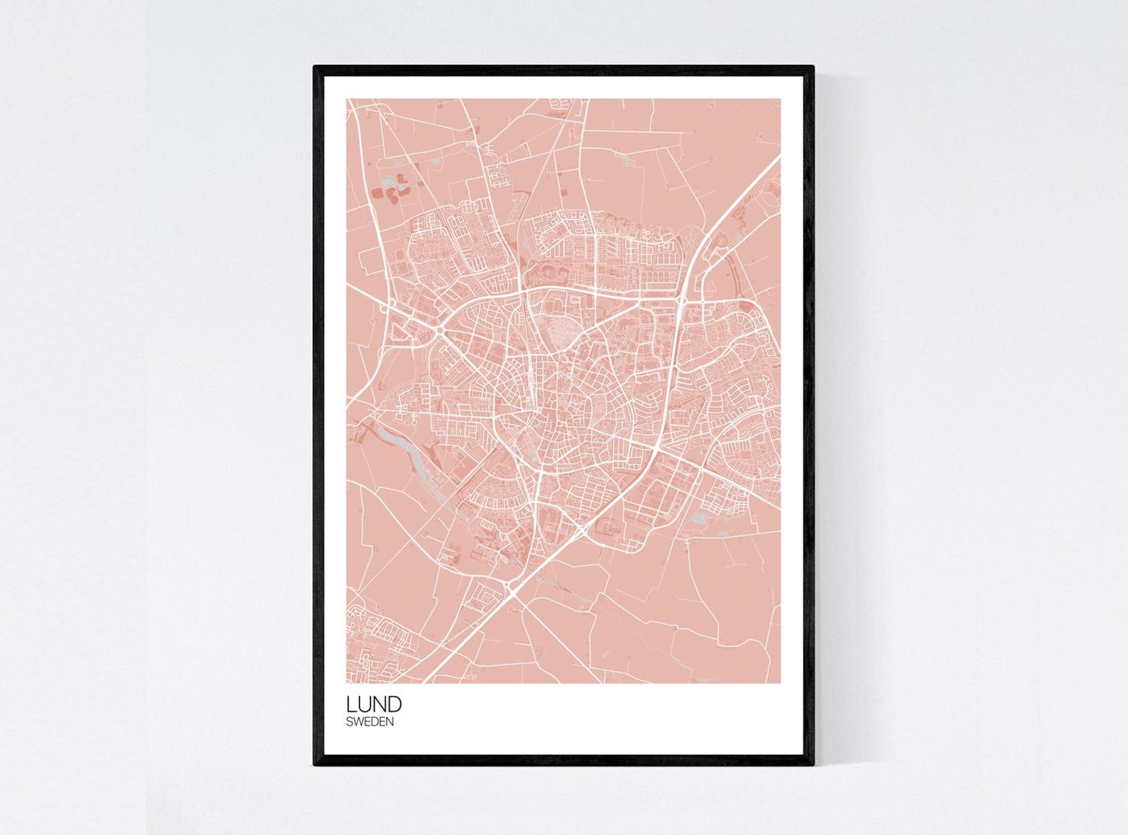 Lund Sweden Map Art Print Many Styles 350gsm Art Quality - Etsy