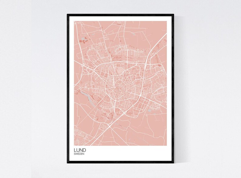 Lund Sweden Map Art Print Many Styles 350gsm Art Quality - Etsy