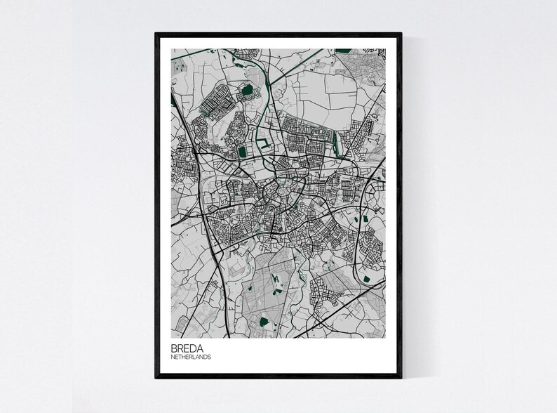 Breda Netherlands Map Art Print Many Colours 350gsm Art - Etsy