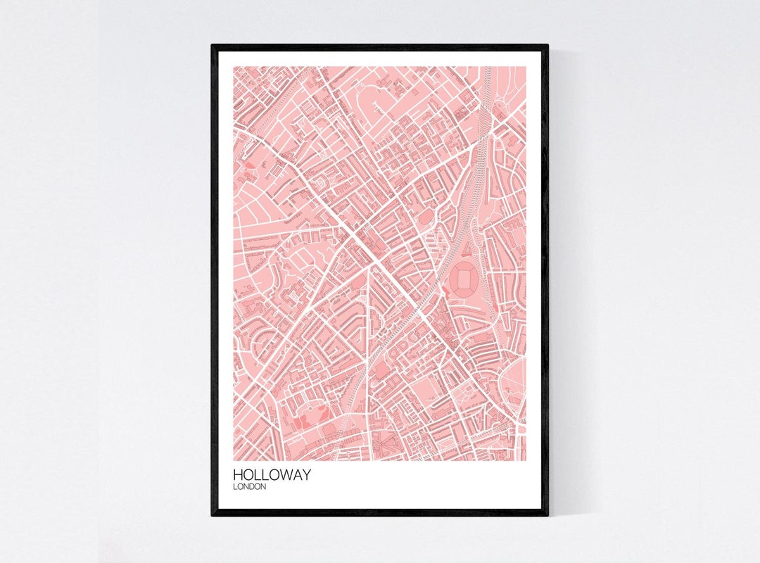 Holloway London Map Art Print Many Colours 350gsm Art - Etsy