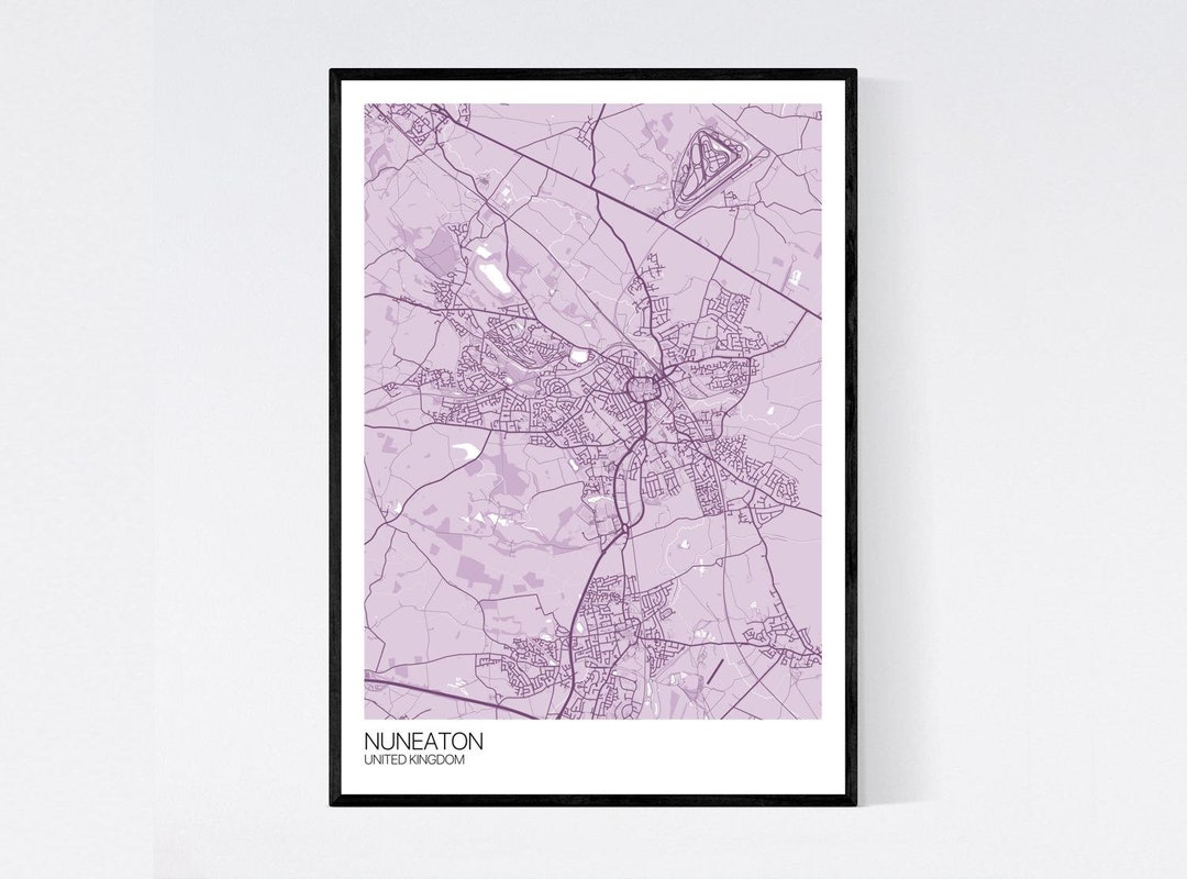 Nuneaton United Kingdom City Map Art Print Many Colours - Etsy