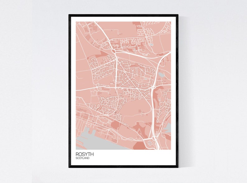 Rosyth Scotland Map Art Print Many Styles 350gsm Art - Etsy UK