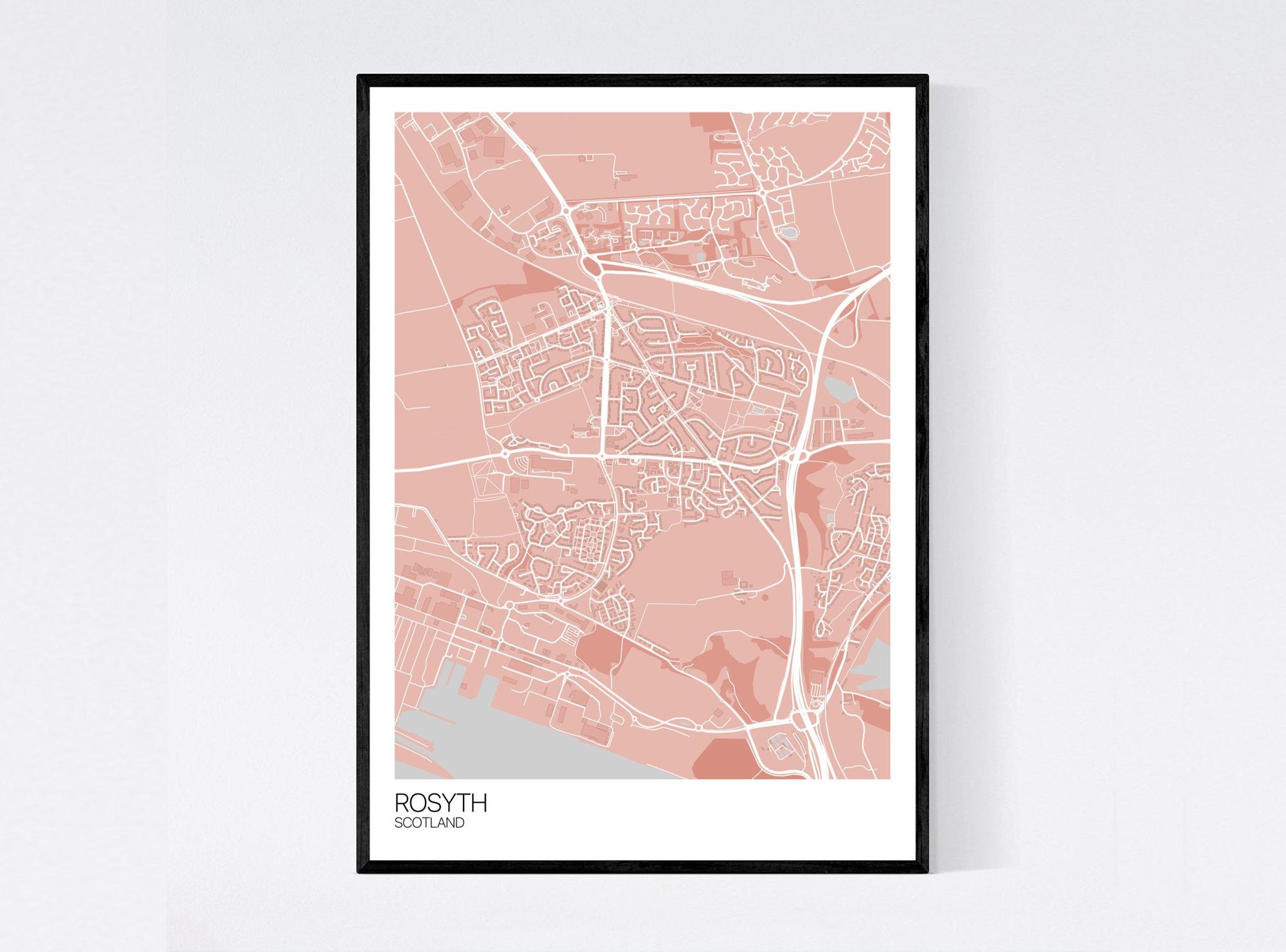 Rosyth Scotland Map Art Print Many Styles 350gsm Art - Etsy UK