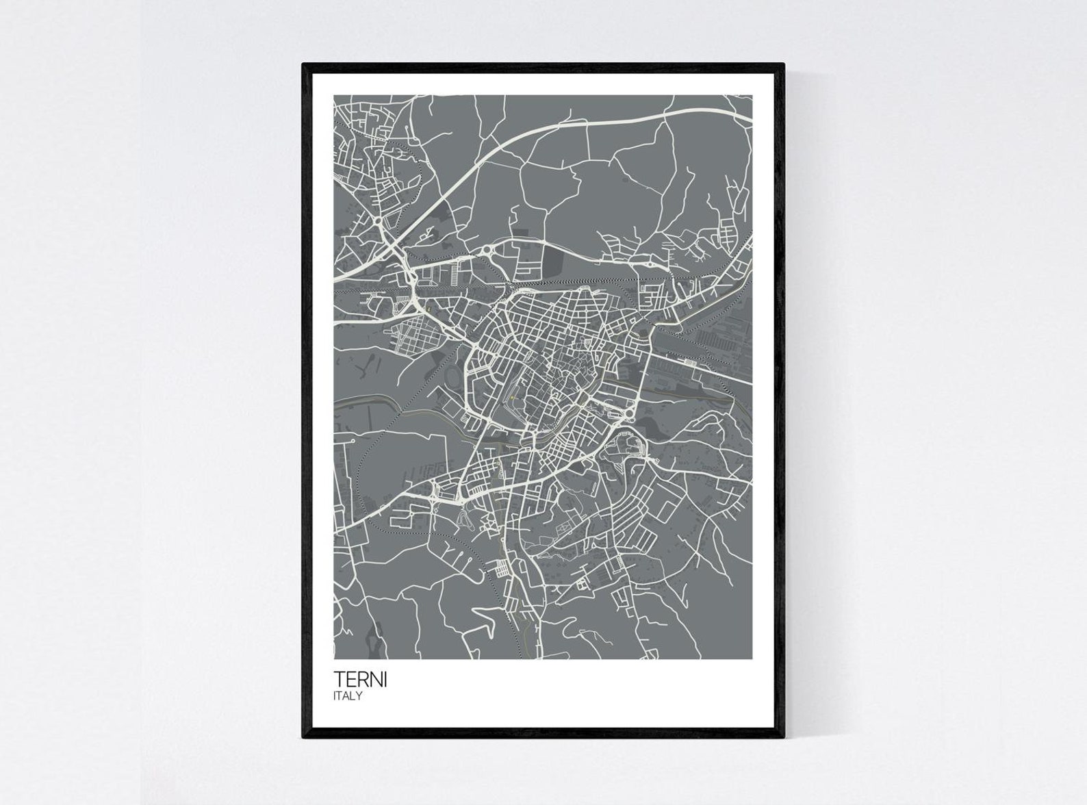 Terni Italy Map Art Print Many Colours 350gsm Art Quality | Etsy