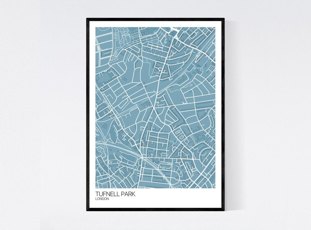 Tufnell Park, London Map Art Print Many Colours 350gsm Art Quality ...