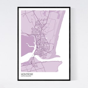 Montrose, Scotland City Map Art Print - Many Styles - 350gsm Art ...