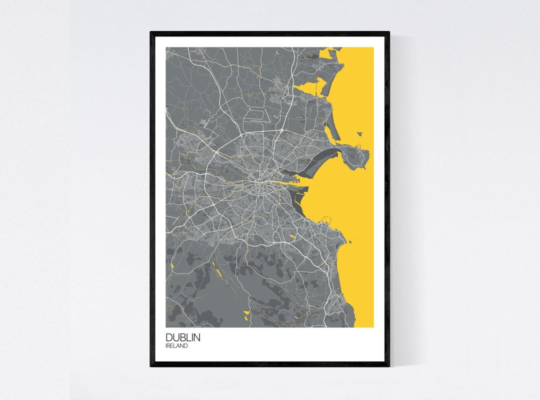 Dublin City Map Art Print - Many Styles - 350gsm Art Quality Paper ...