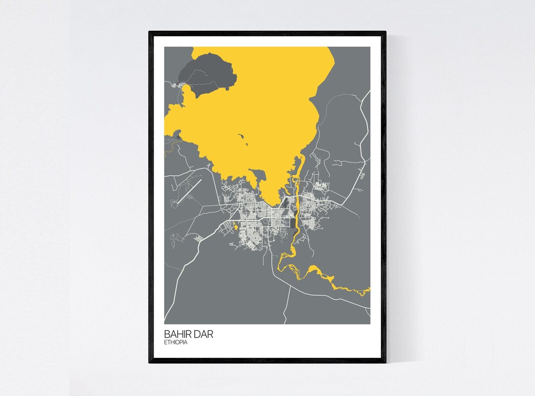 Bahir Dar Ethiopia Map Art Print Many Styles Art Quality - Etsy