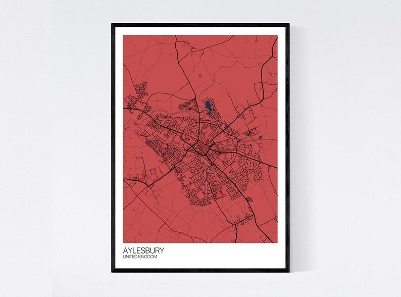 Aylesbury United Kingdom Map Print Many Colours Fast - Etsy