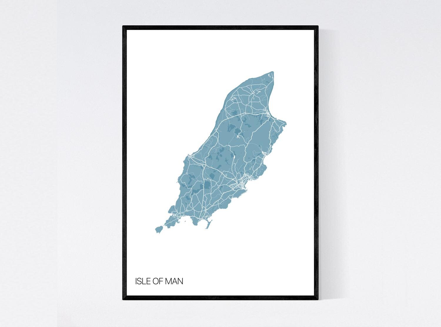 Isle of Man Map Print Many Colours 350gsm Art Quality | Etsy