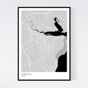 Dundalk City Map Art Print Many Styles 350gsm Art Quality Paper Fast ...
