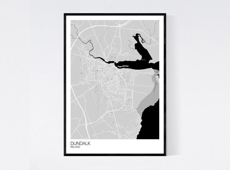 Dundalk City Map Art Print Many Styles 350gsm Art Quality | Etsy