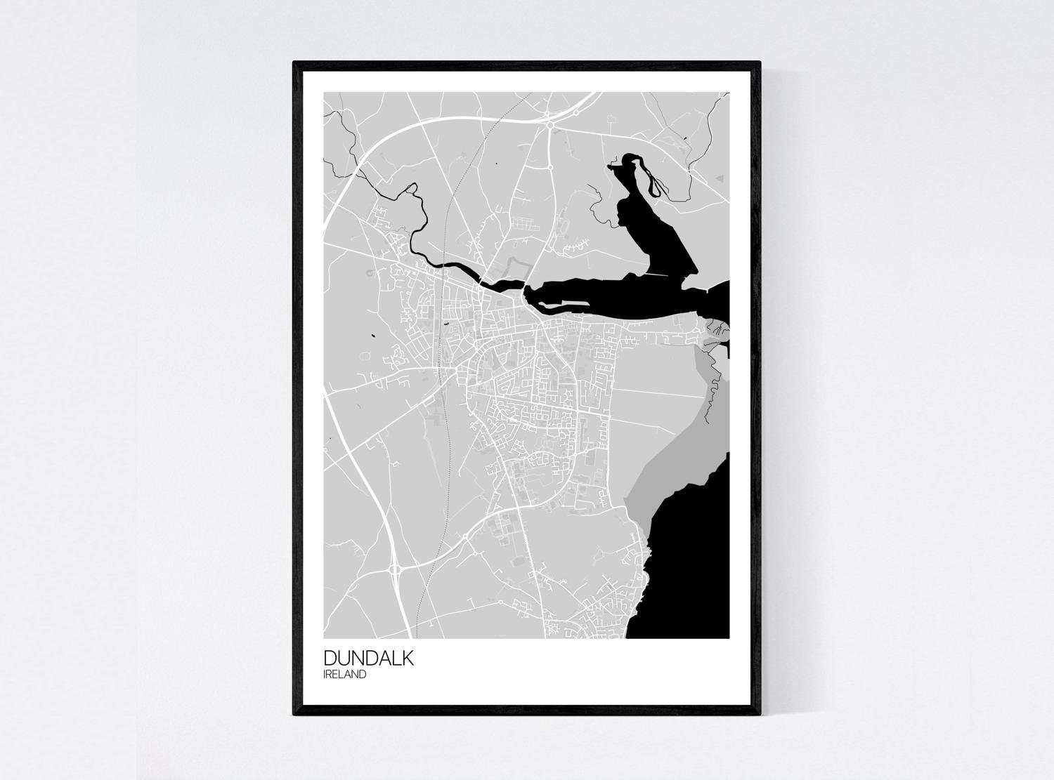 Dundalk City Map Art Print Many Styles 350gsm Art Quality | Etsy