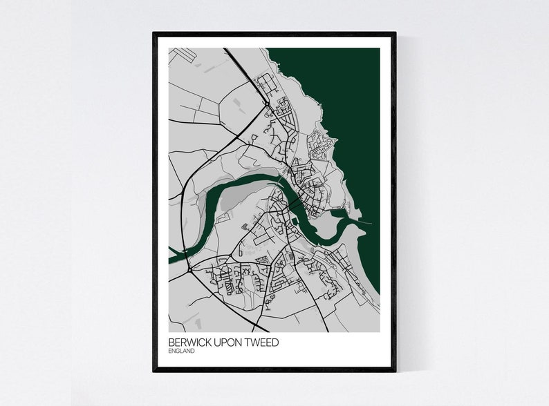 Berwick Upon Tweed England Map Art Print Many Styles | Etsy