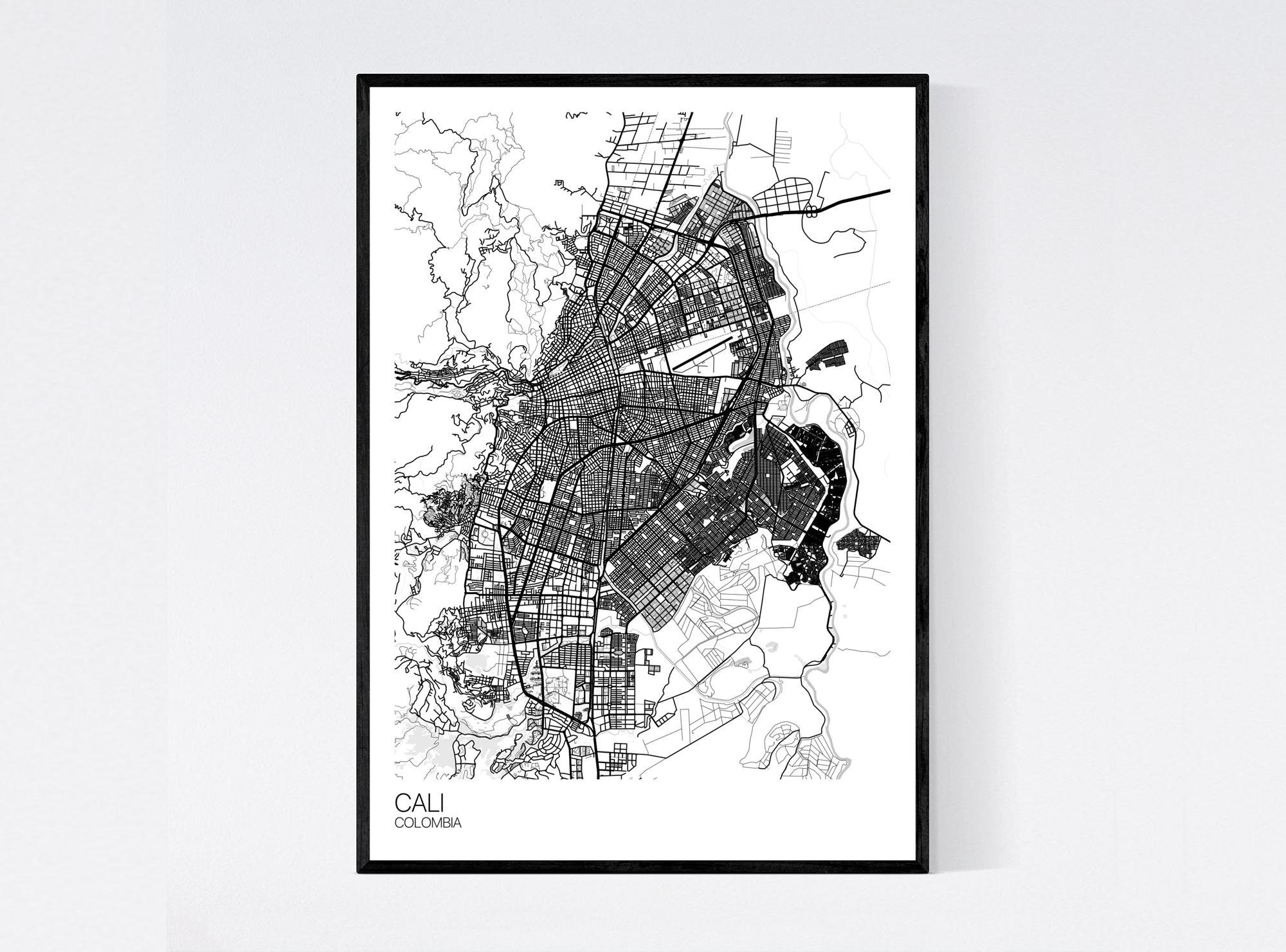Cali Colombia Map Art Print Many Styles 350gsm Art | Etsy