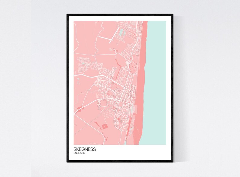 Skegness England Map Art Print Many Styles 350gsm Art - Etsy