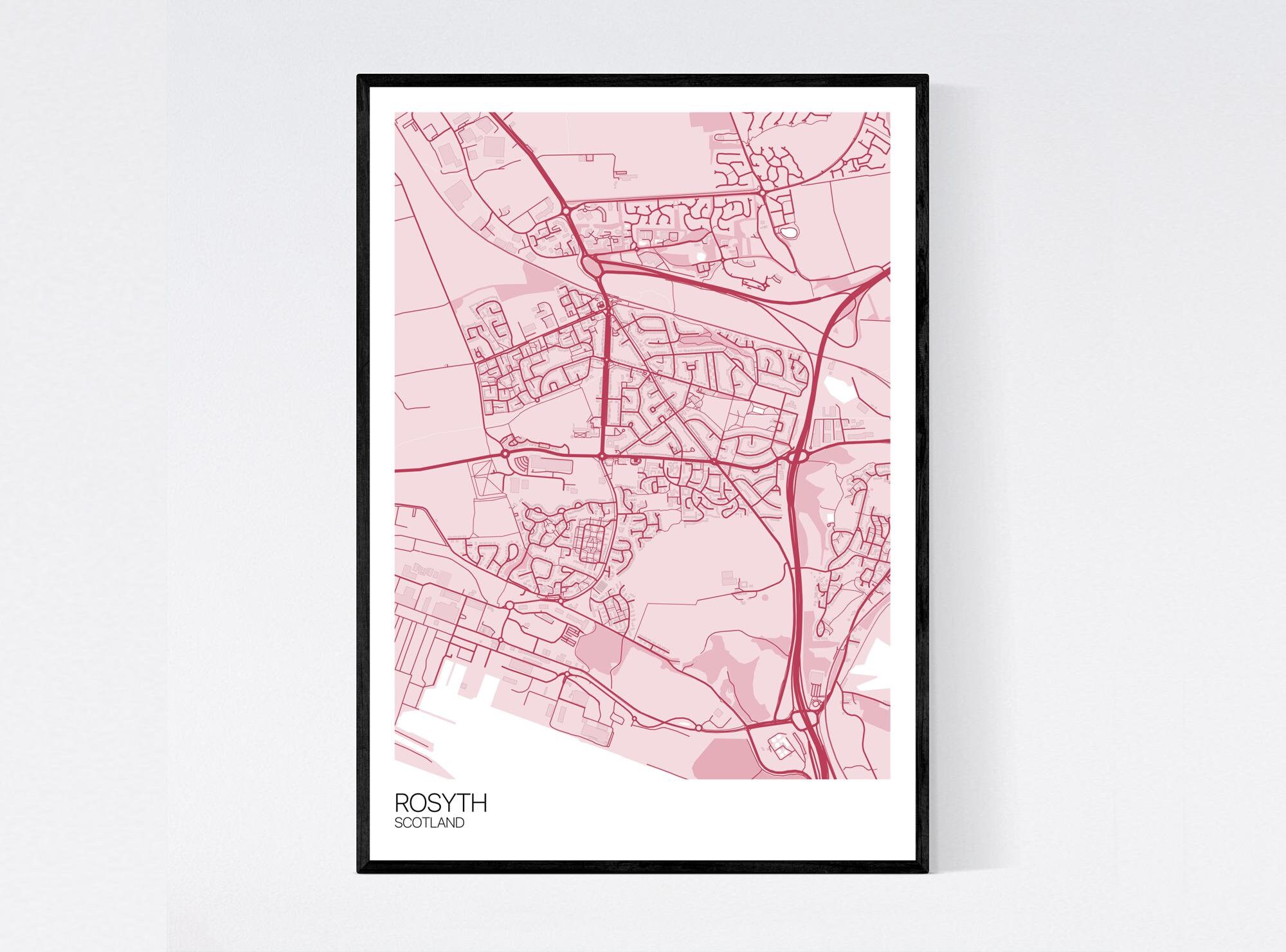 Rosyth Scotland Map Art Print Many Styles 350gsm Art - Etsy UK