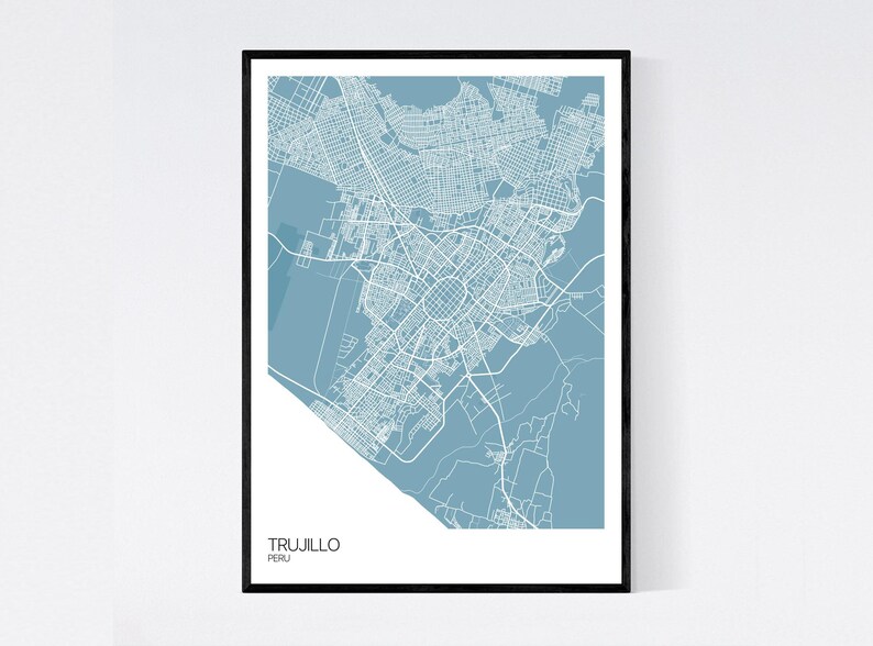 Trujillo Peru Map Art Print Many Styles 350gsm Art - Etsy