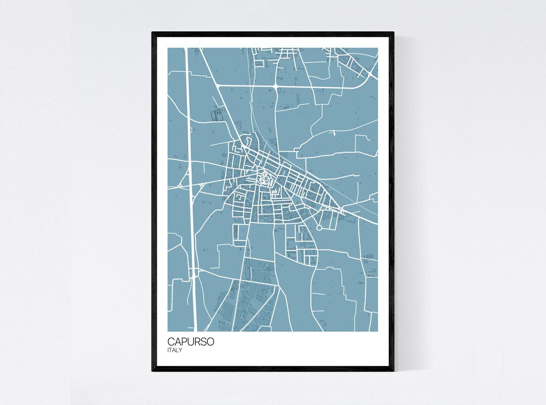 Capurso, Italy Map Art Print Many Styles 350gsm Art Quality Paper Fast ...