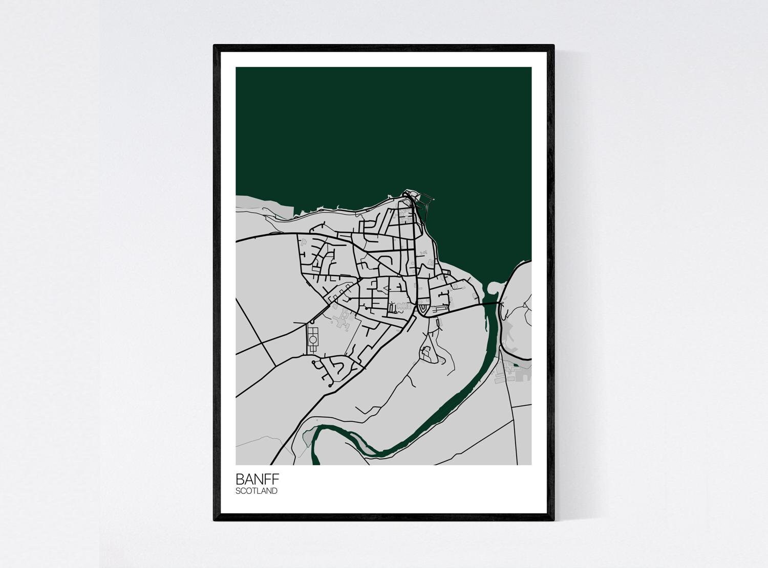 Banff Scotland Map Art Print Many Styles 350gsm Art | Etsy